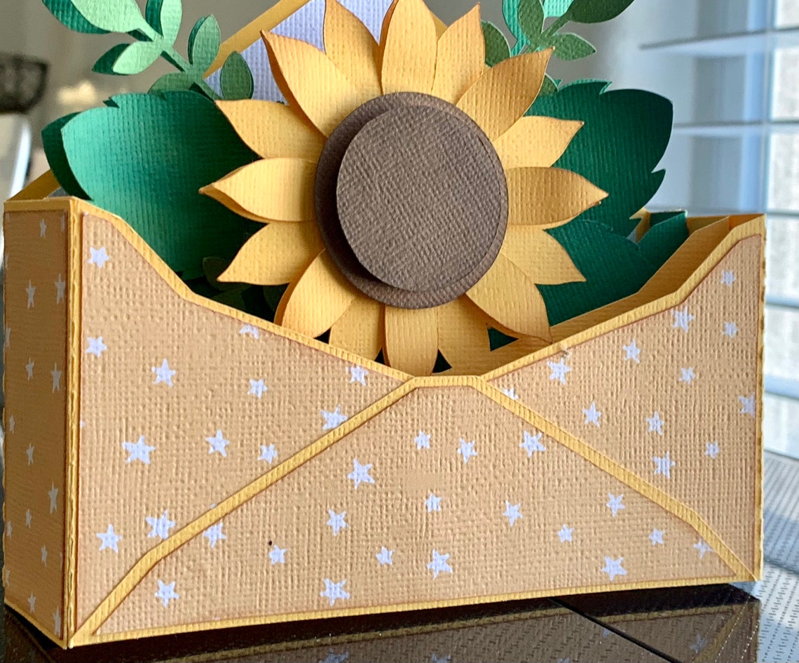 Sunflower Envelope Box Card - Etsy