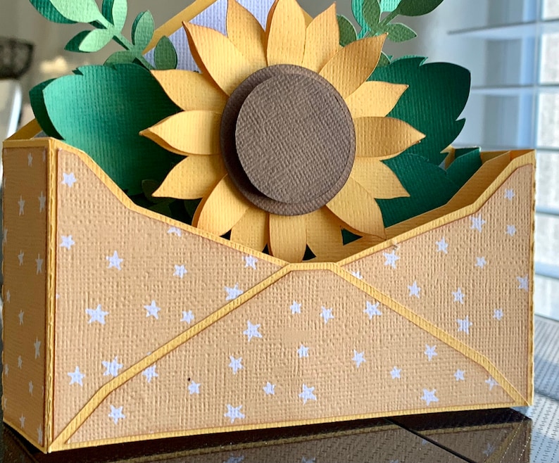 Sunflower Envelope Box Card - Etsy