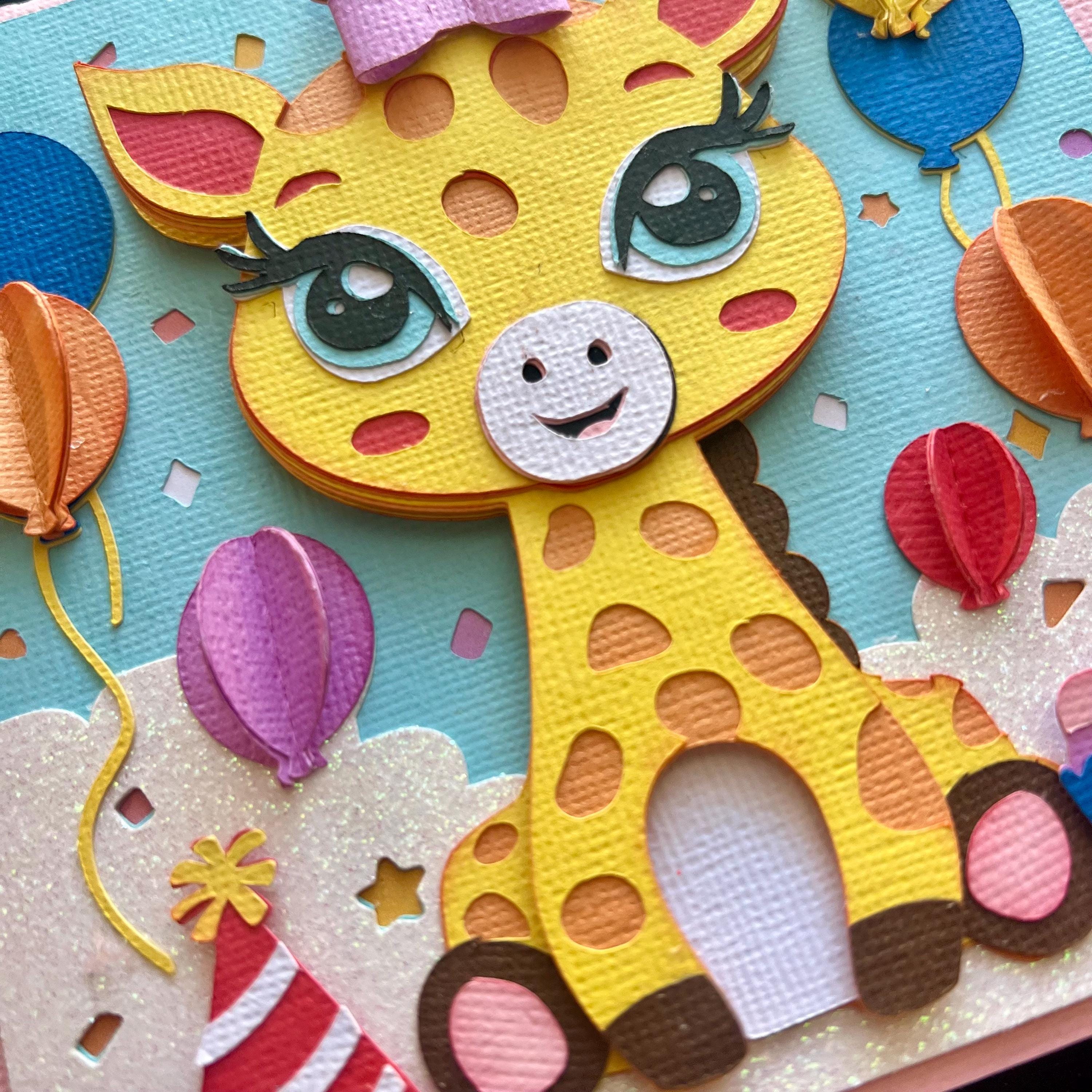 Giggly Giraffe Pop up Kids Birthday Card - Etsy