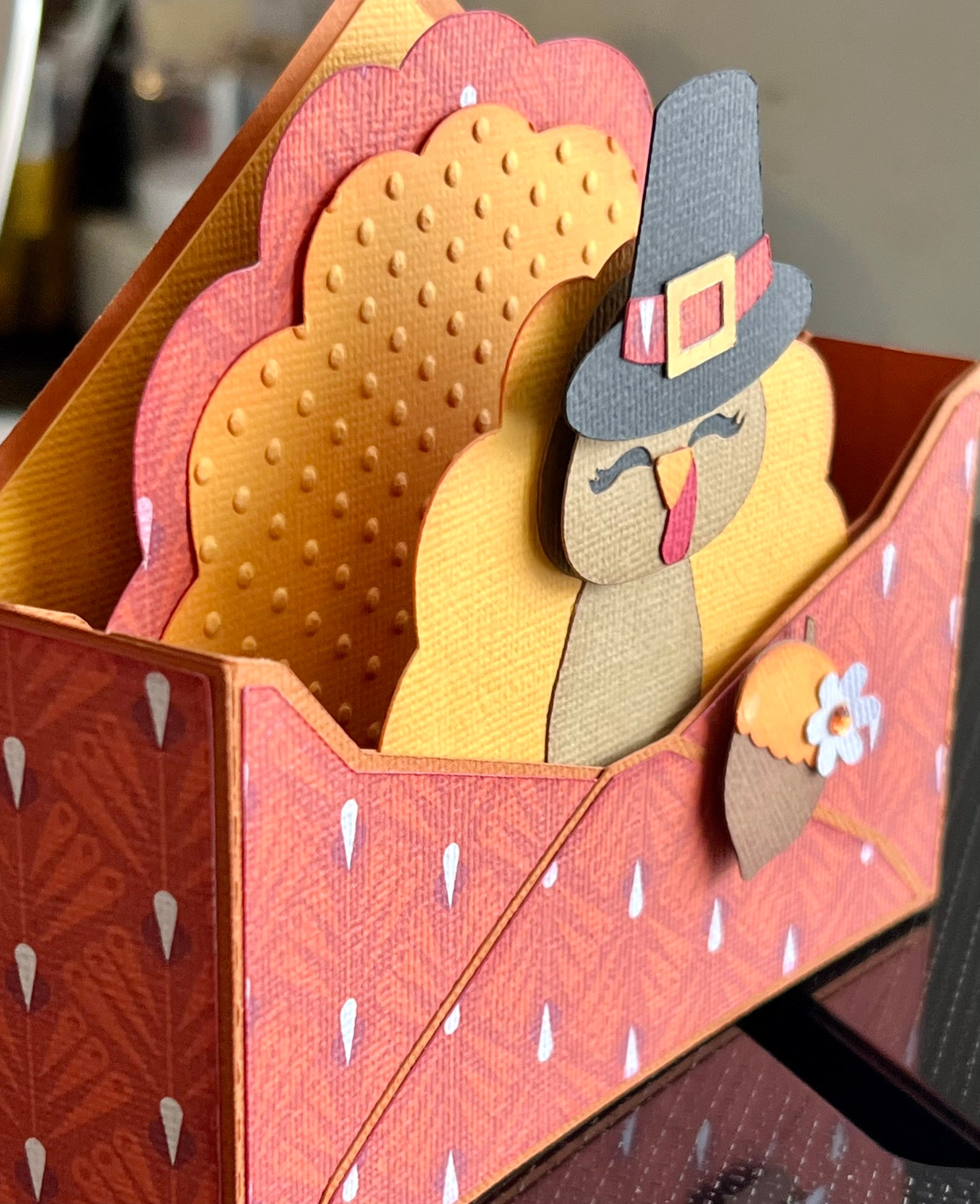 Thanksgiving Turkey Envelope Box Card - Etsy