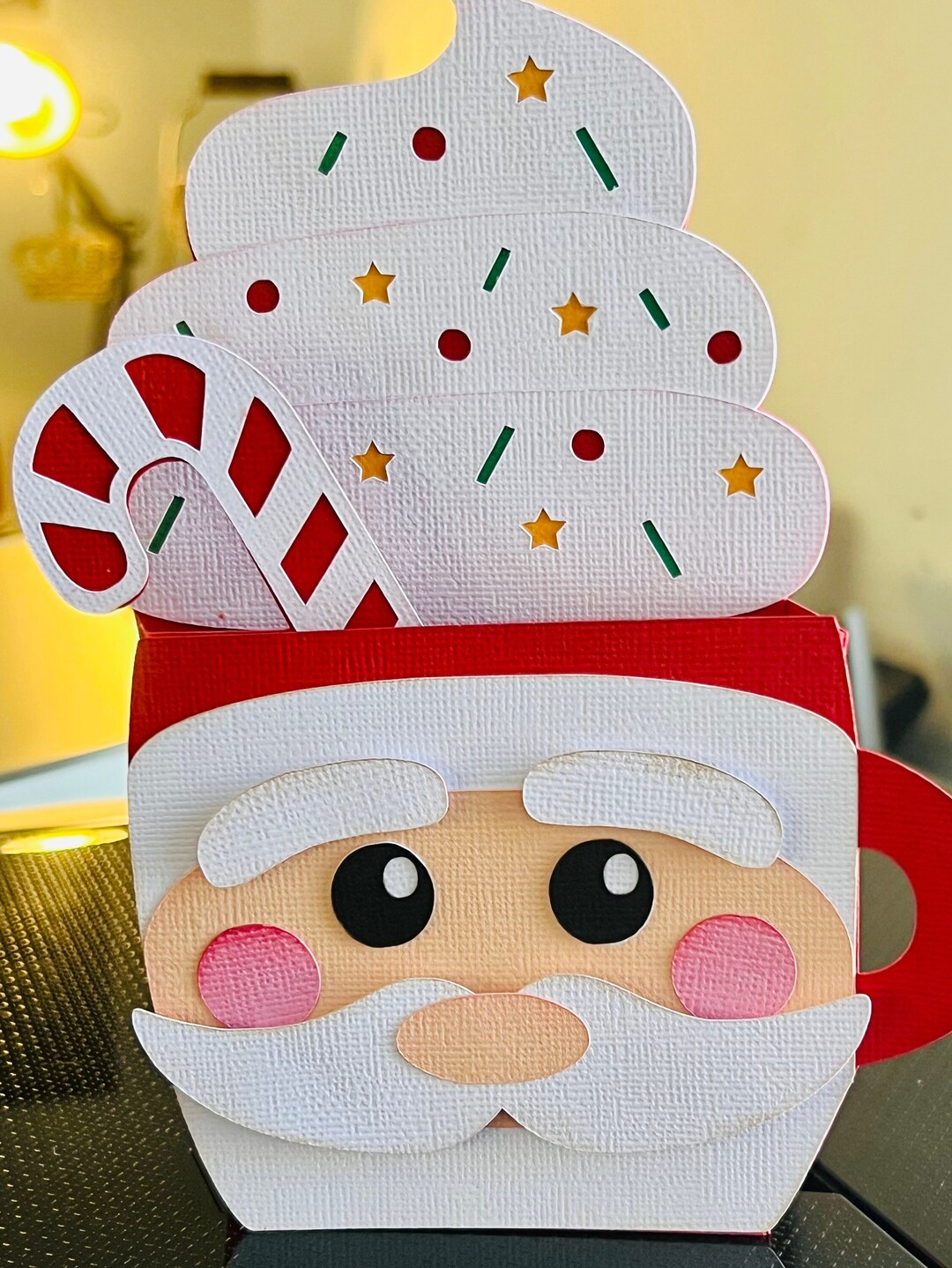 Hot Cocoa Santa Mug Box Card - Etsy