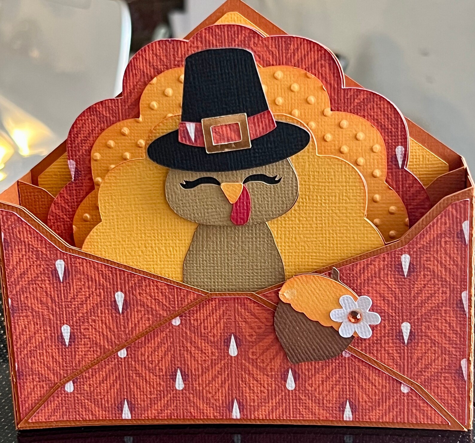 Thanksgiving Turkey Envelope Box Card - Etsy