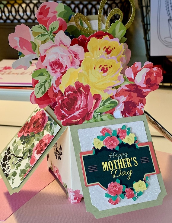 Pop Out Mother's Day Elegant Box Card - Etsy