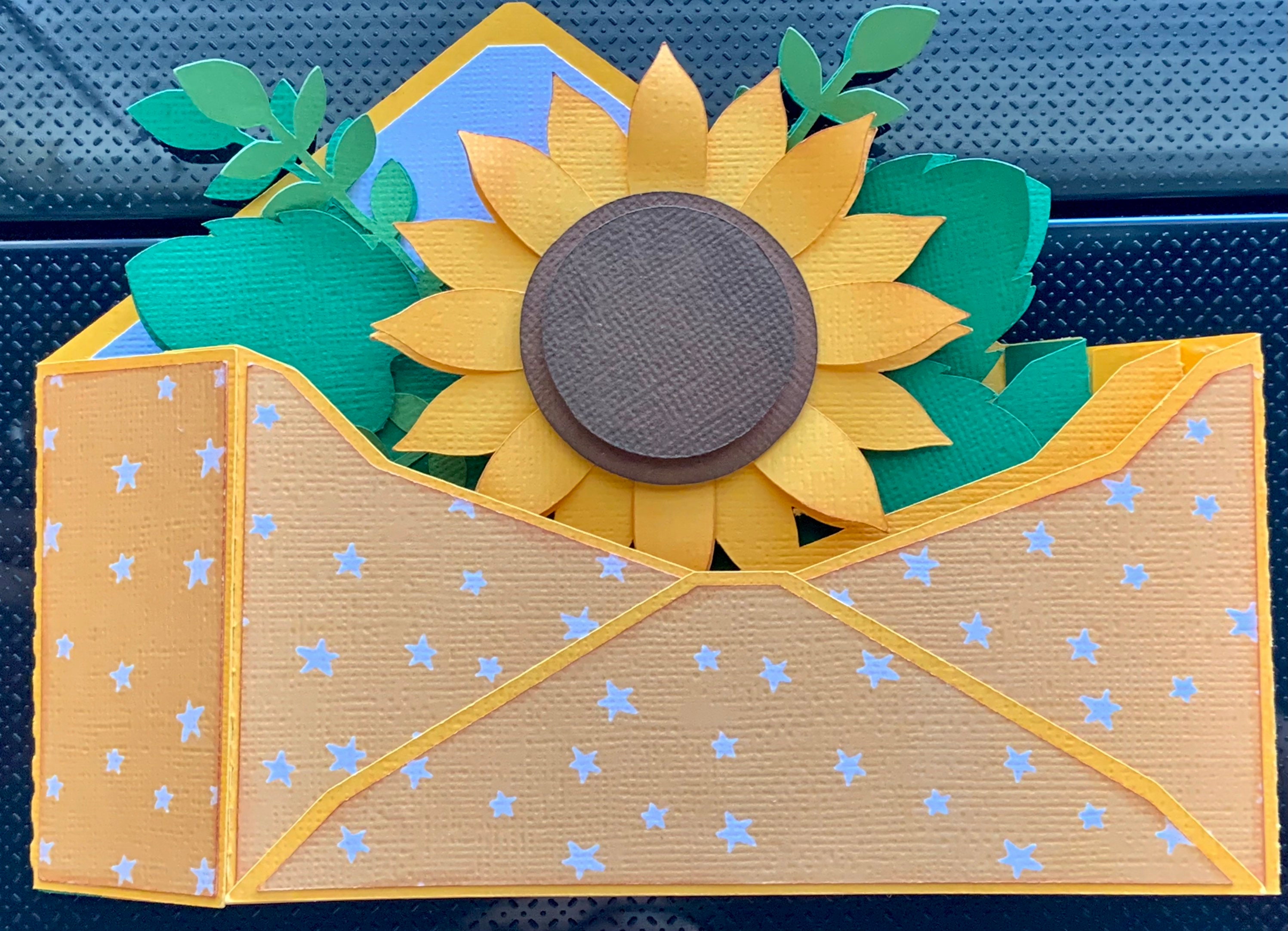 Sunflower Envelope Box Card - Etsy