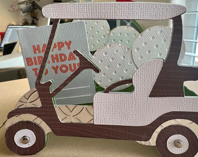 3D Golf Cart Box Card - Etsy