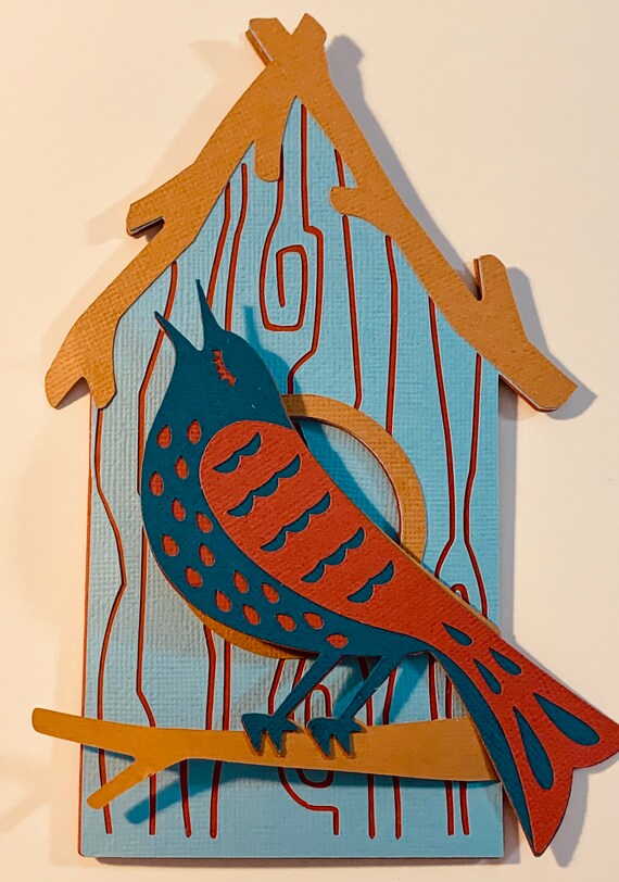 Tri-fold Birdhouse Greeting Card | Etsy