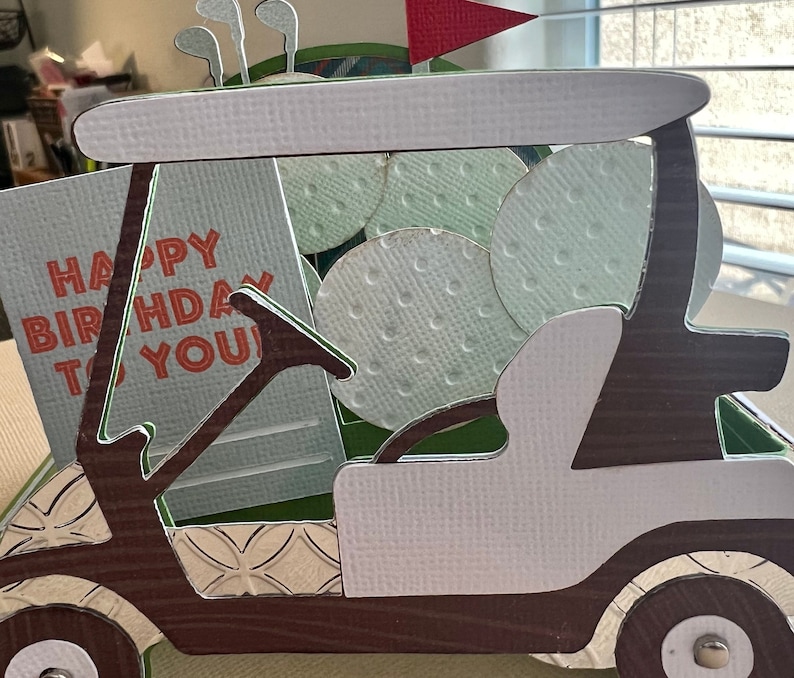 3D Golf Cart Box Card - Etsy