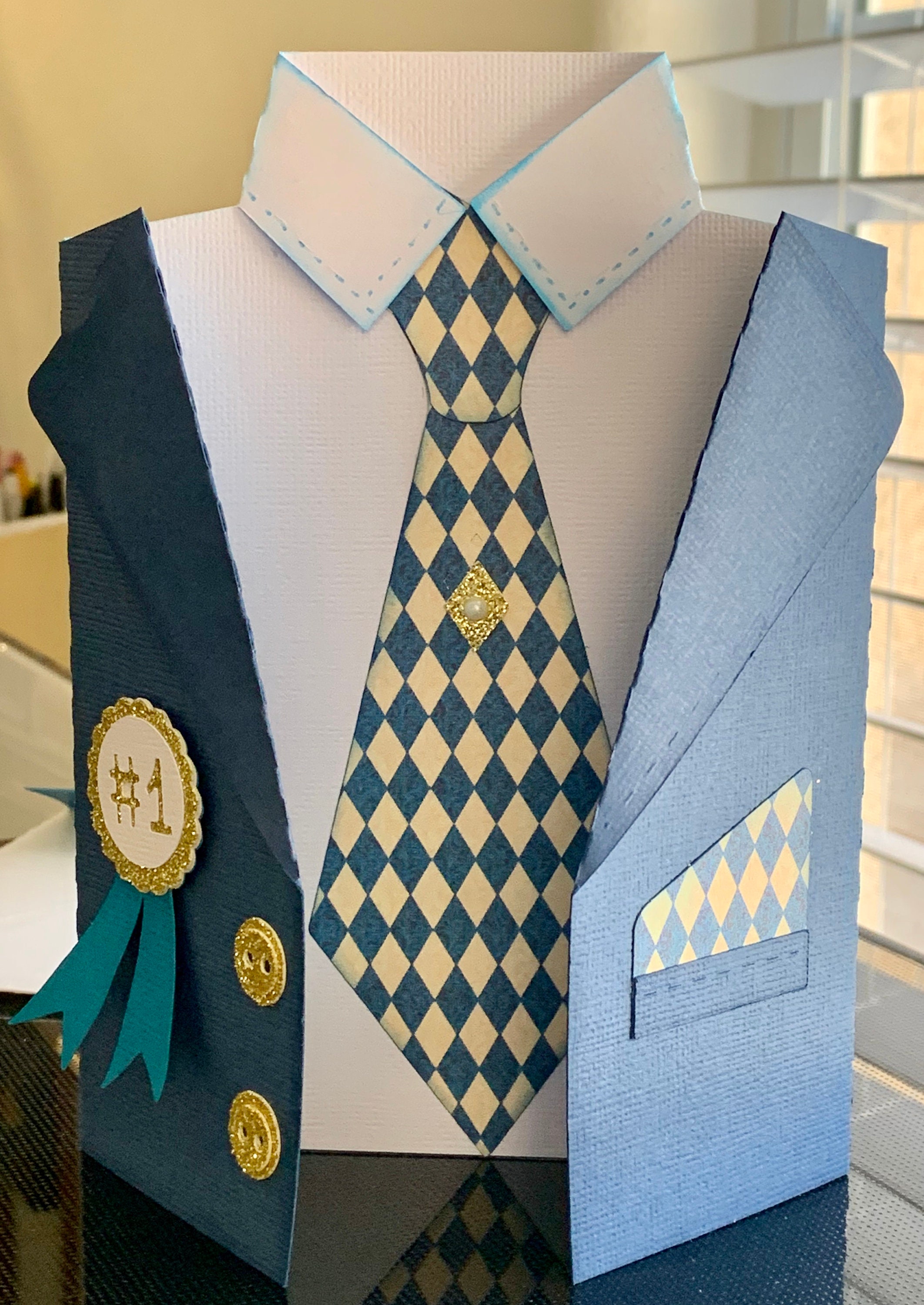 Number One Dad/father Tri-fold Greeting Card - Etsy