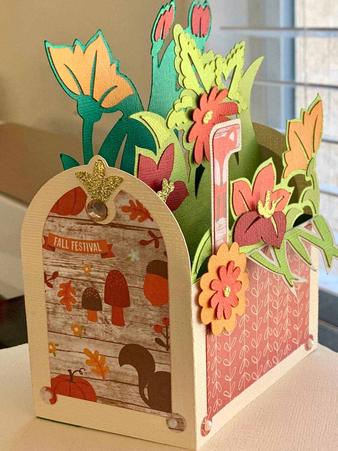 Fall Mailbox Bouquet Pop Out Box Card - Etsy