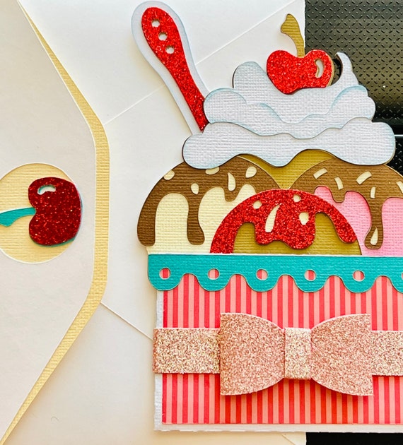 Ice Cream Sundae Birthday Card & Gift Card Presenter - Etsy