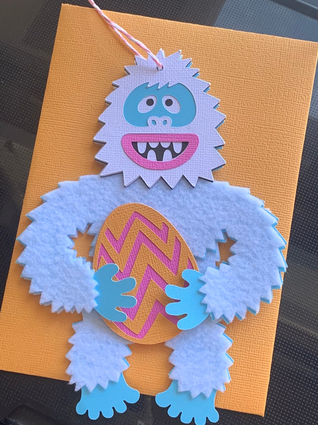 Fuzzy Easter Yeti Card & Ornament - Etsy