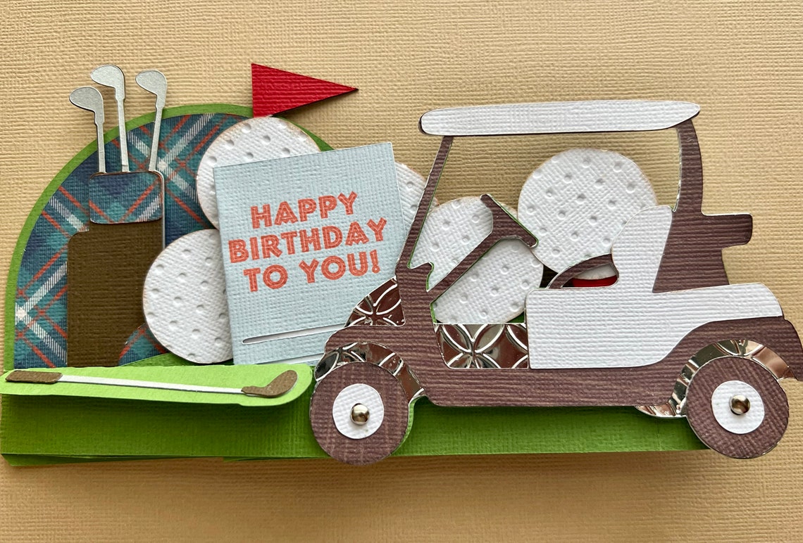 3D Golf Cart Box Card - Etsy
