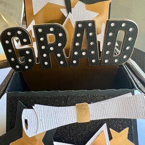 Glittery Graduation Box Card - Etsy