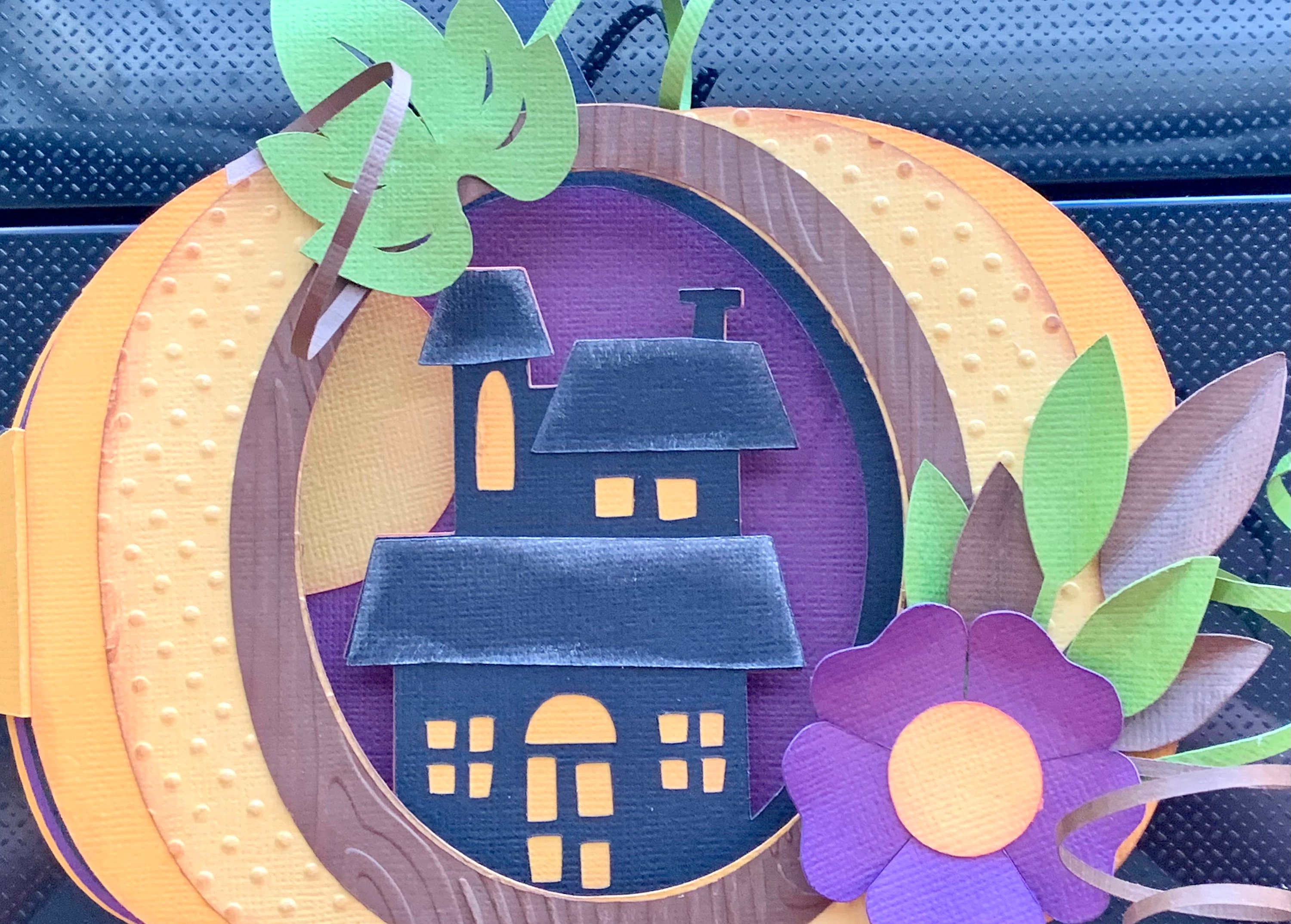 Haunted House Halloween Box Card - Etsy