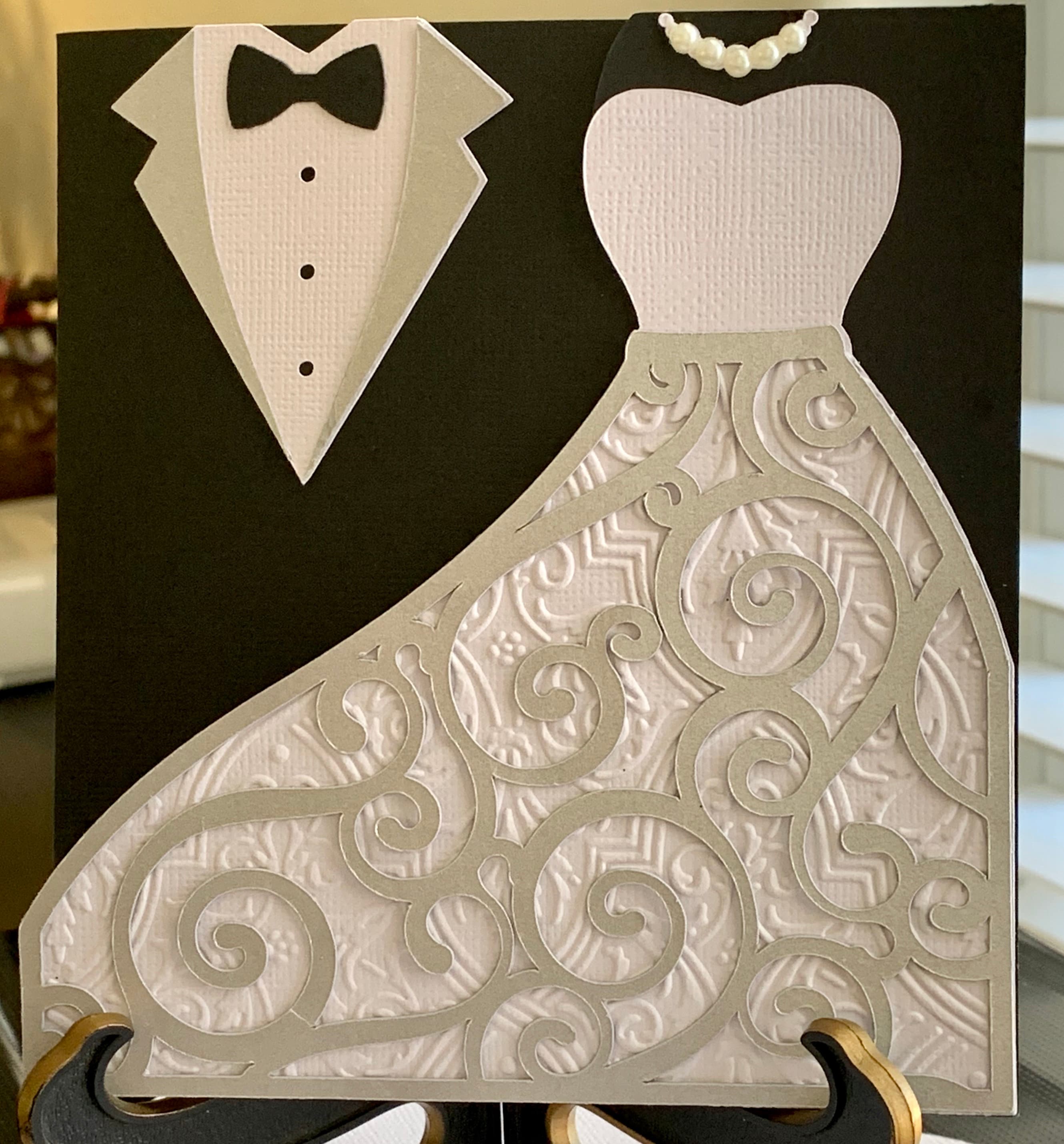 Tri Fold Elegant Wedding Card - Etsy