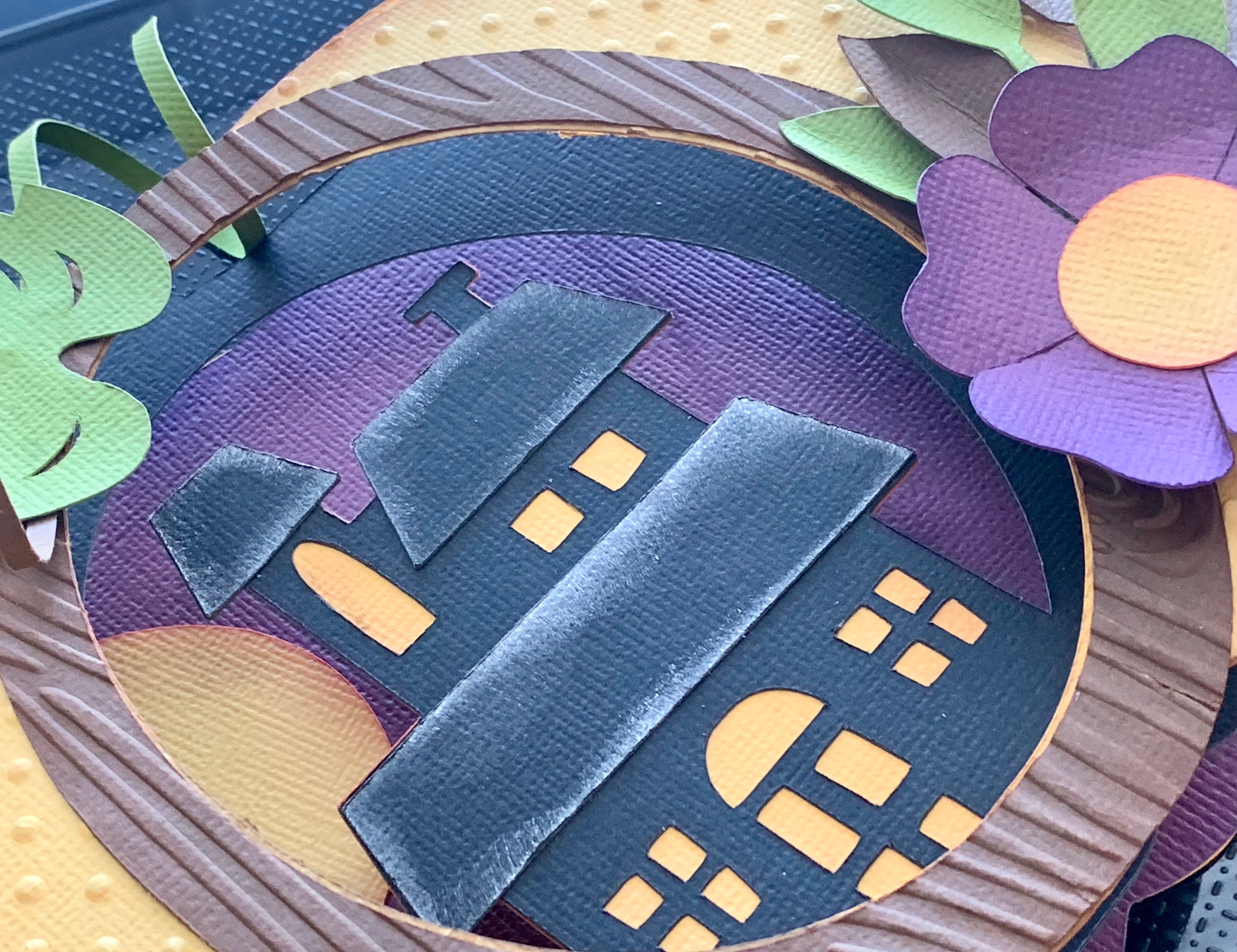 Haunted House Halloween Box Card - Etsy