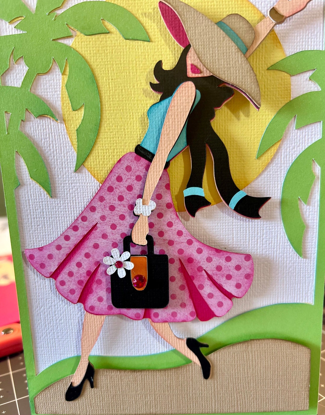 Out on the Town Pretty Lady Card - Etsy