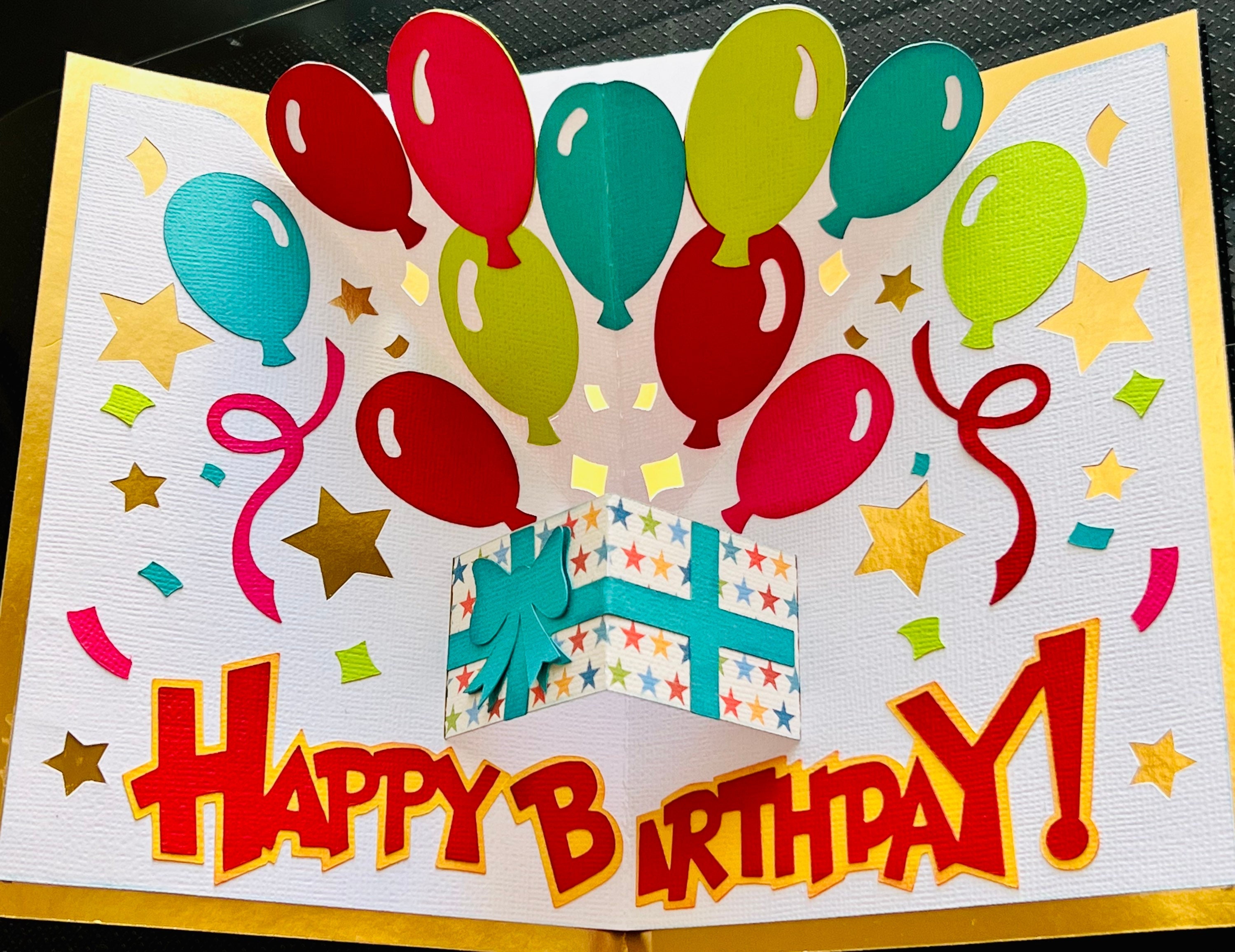 Pop up Balloon Birthday Card - Etsy
