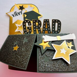 Glittery Graduation Box Card - Etsy