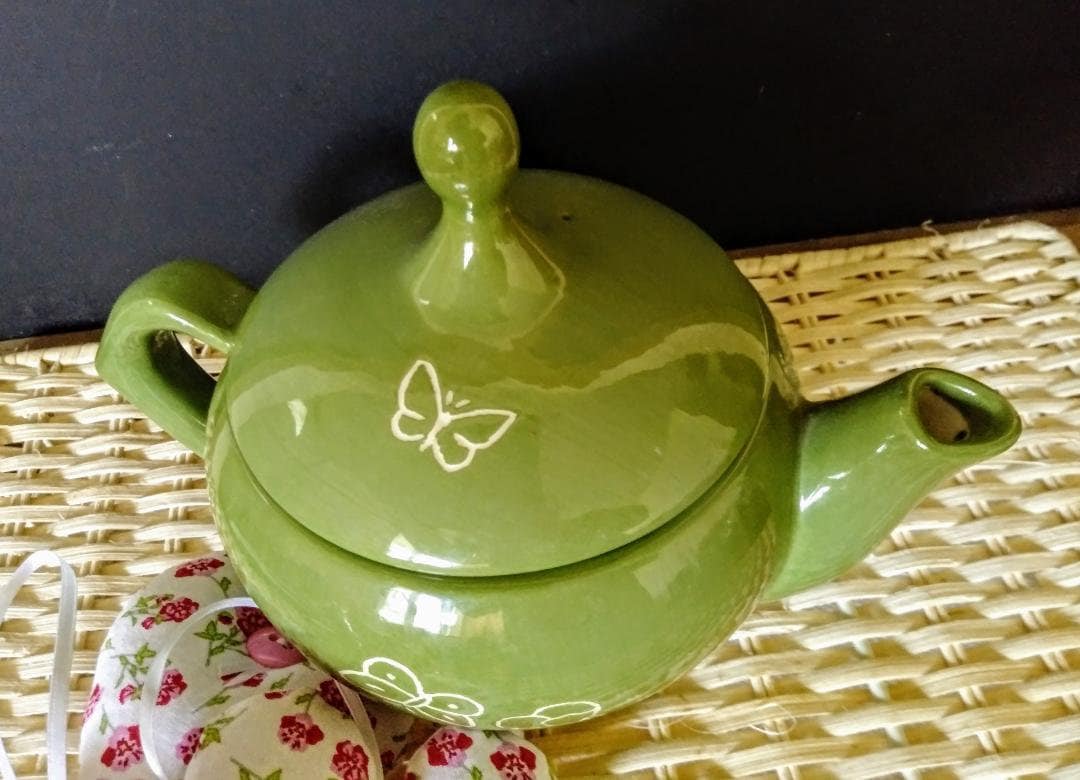 Green Teapot With Butterflies - Etsy