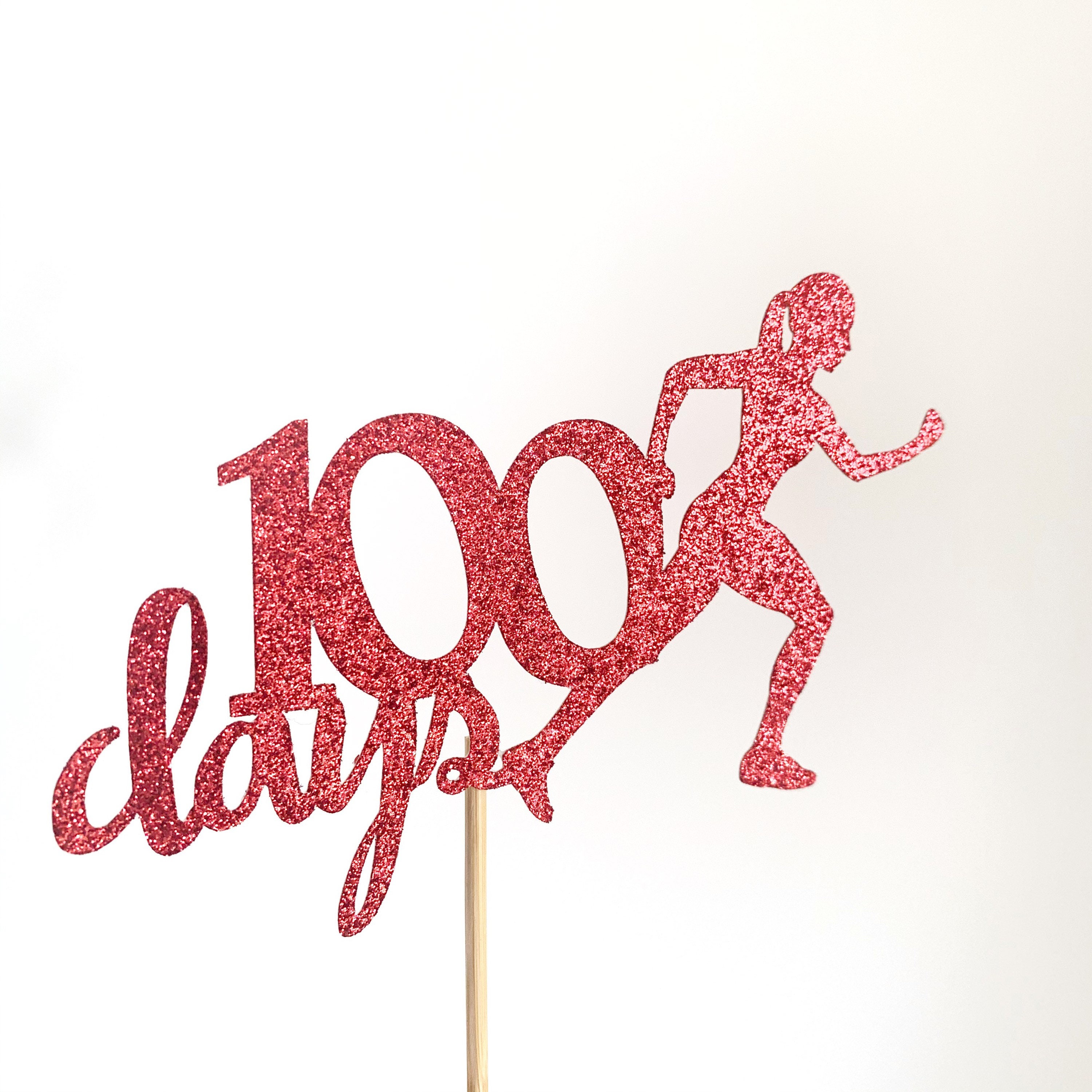 1 X Running Streak 100 Days, 500 Days, 1000 Days, Glitter Cake Topper ...