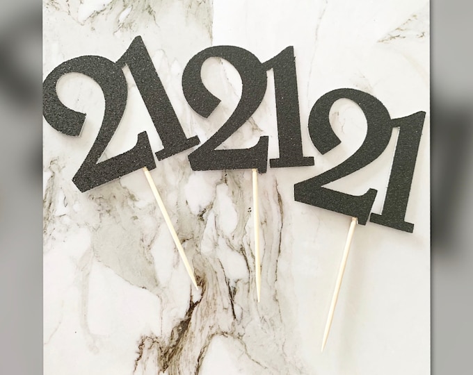 Any Age Bold Font Cake Cupcake Toppers, Set of 12 Toppers, Glitter Age ...