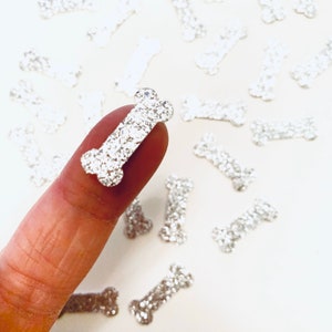 100+ Glitter Dog Bone Table Confetti Sprinkles, Birthday, Party, Silver ...