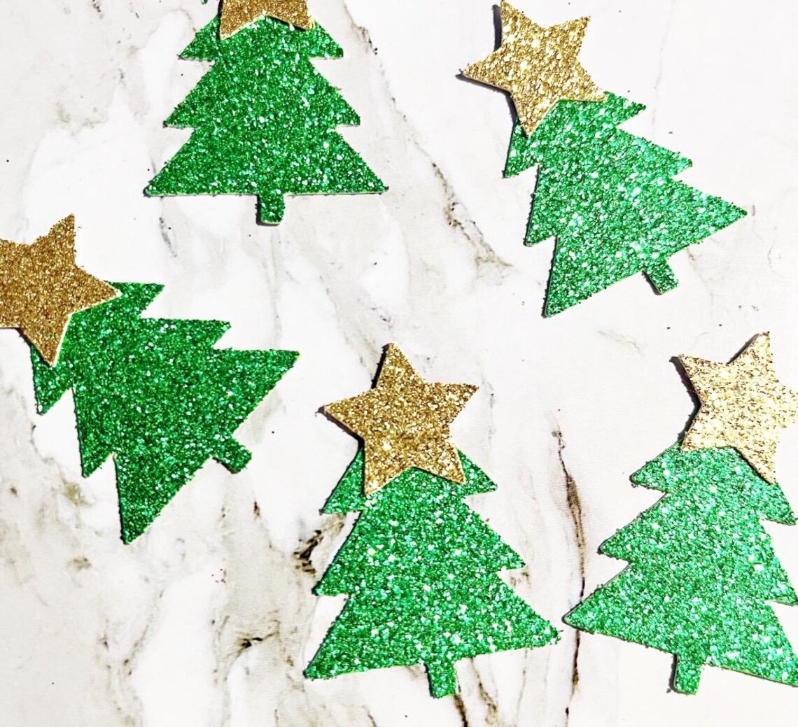 16 X Christmas Tree Glitter Table Confetti Sprinkles, Large, Green ...