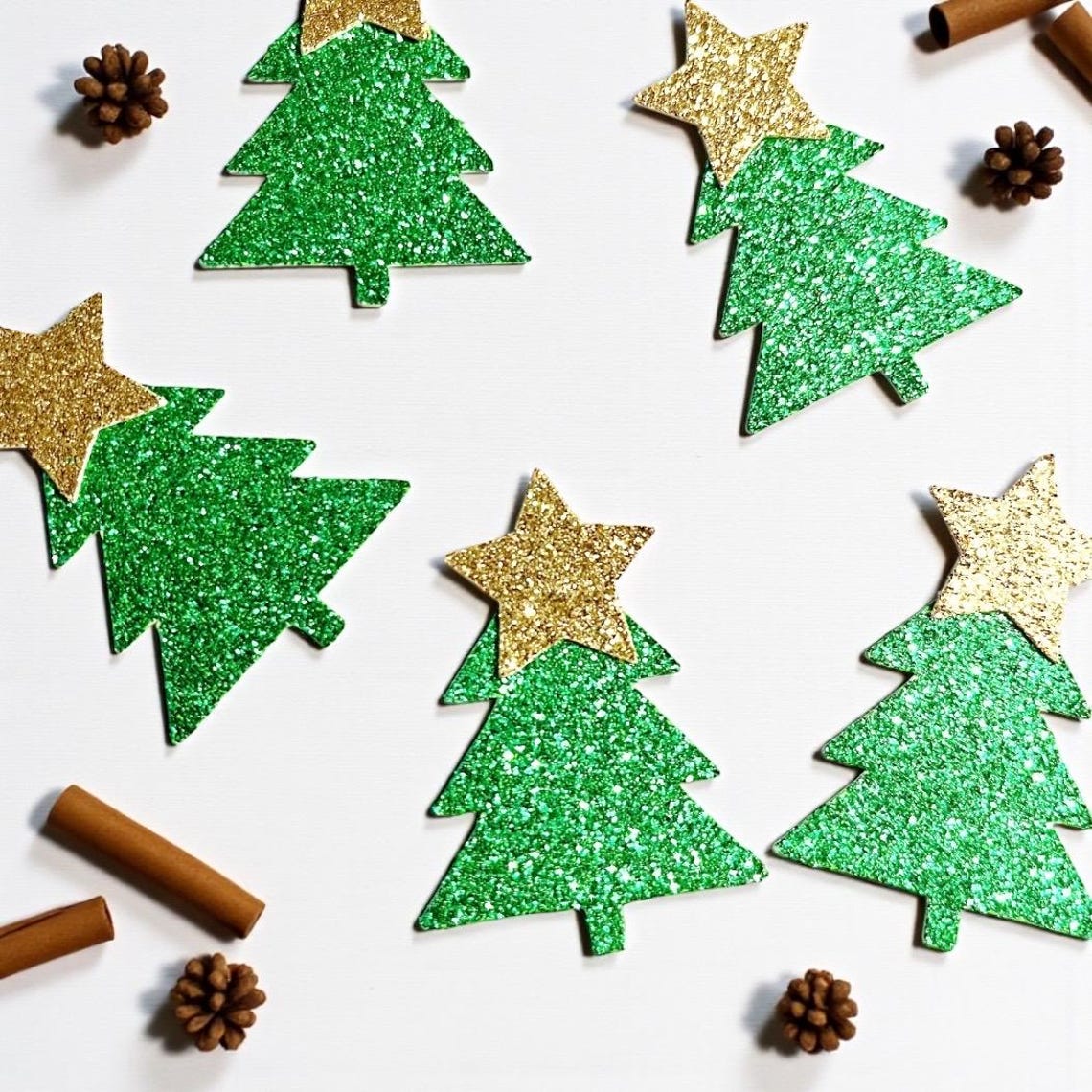 16 X Christmas Tree Glitter Table Confetti Sprinkles, Large, Green ...