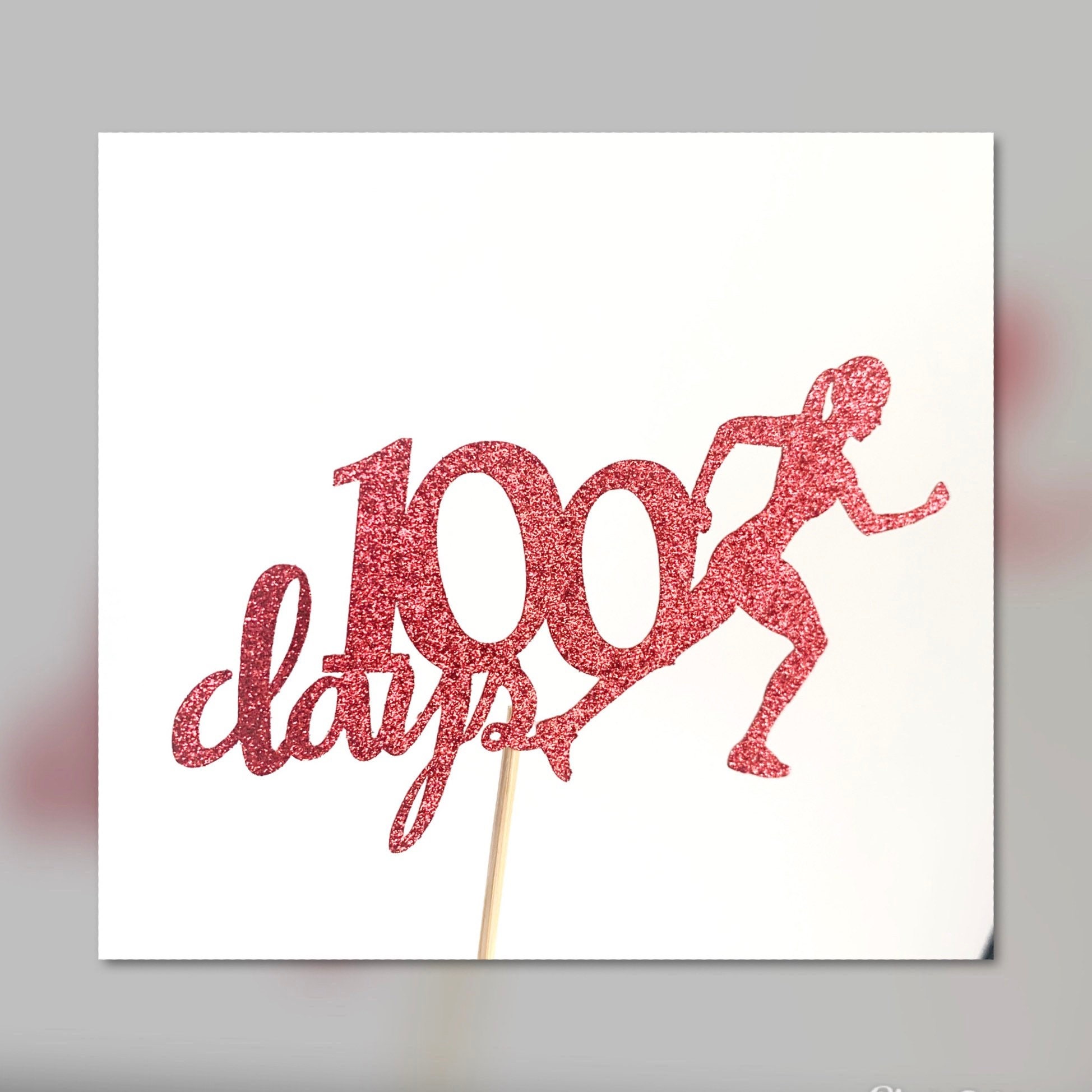 1 X Running Streak 100 Days, 500 Days, 1000 Days, Glitter Cake Topper ...