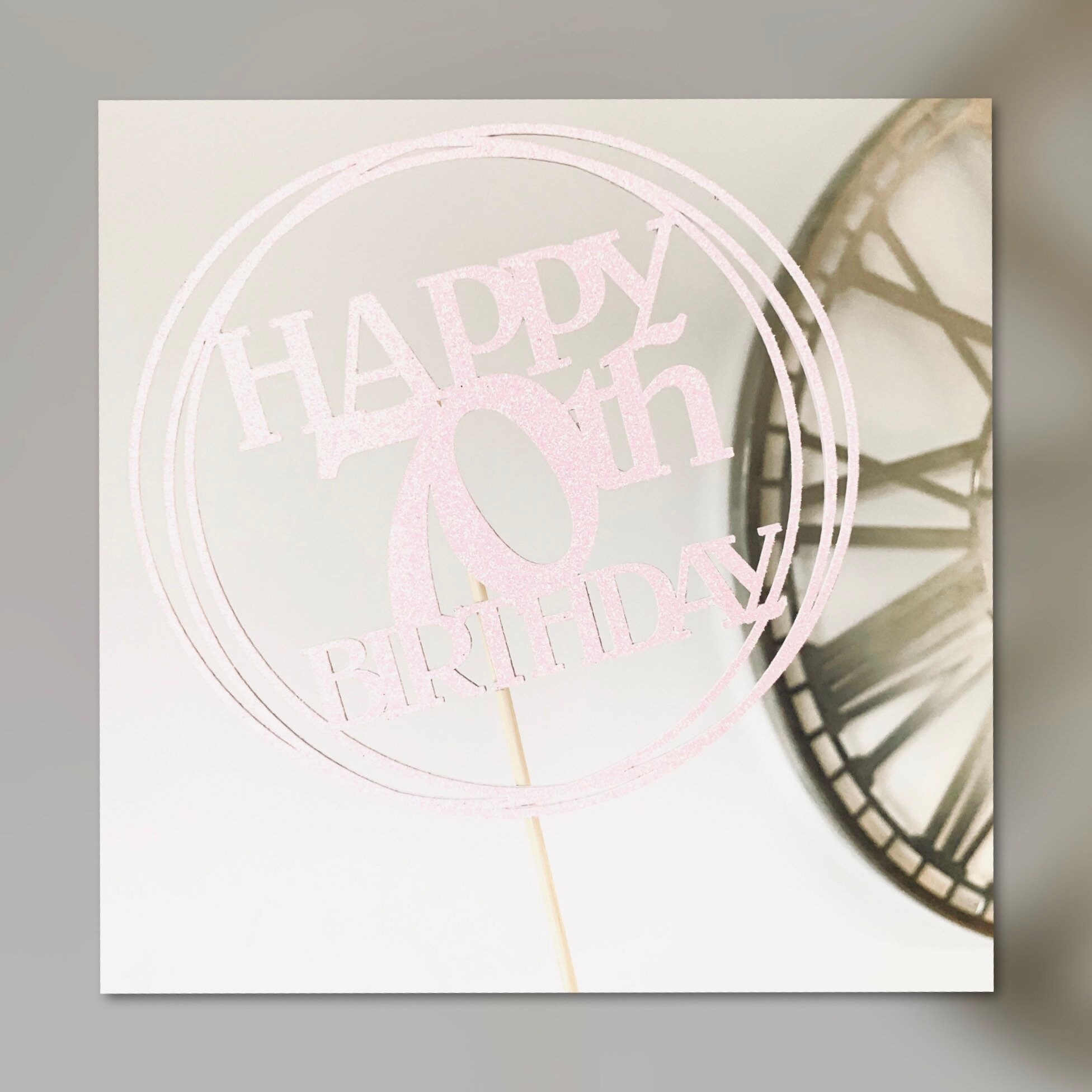 1 X 70th Birthday Circle Glitter Cake Topper 70 Years | Etsy