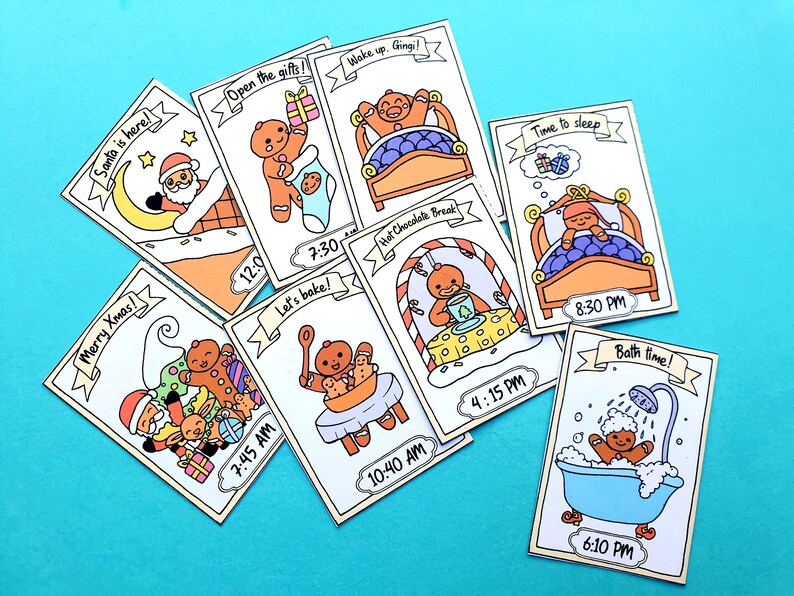 Printable Christmas Clock, Learn to Tell Time Game (digital Download ...