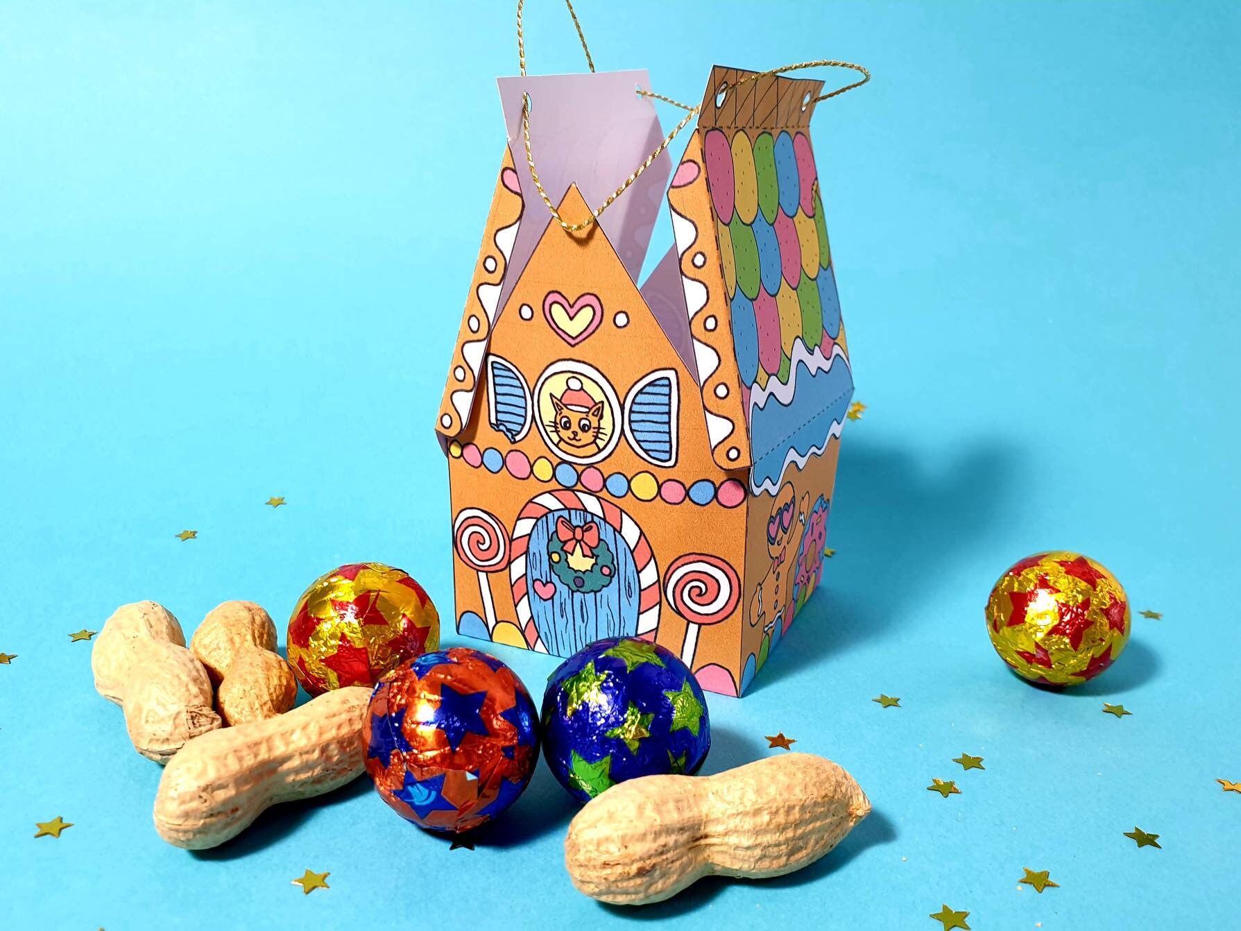 Christmas Craft for Kids, Printable DIY Gingerbread House, Christmas ...