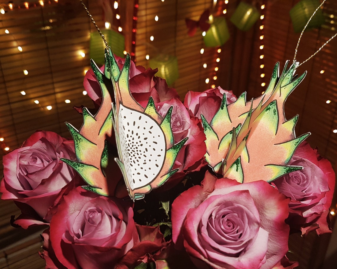 Dragon Fruit Paper Decoration Printable DIY Tropical Decor - Etsy