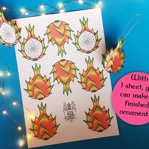 Dragon Fruit Paper Decoration, Printable DIY Tropical Decor, Paper ...