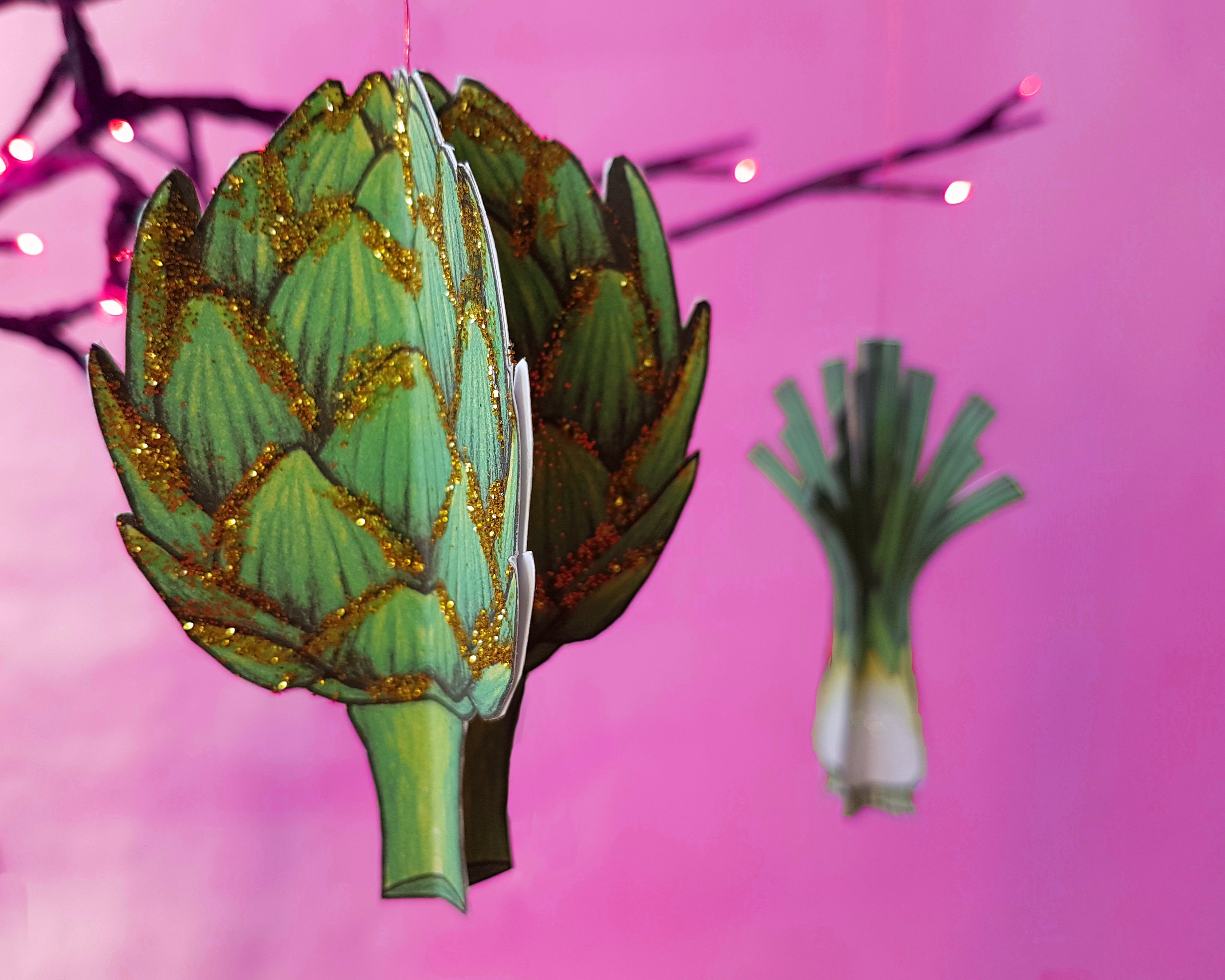 DIY Vegetable Home Decor Printable 3D Paper Artichoke Veggie - Etsy