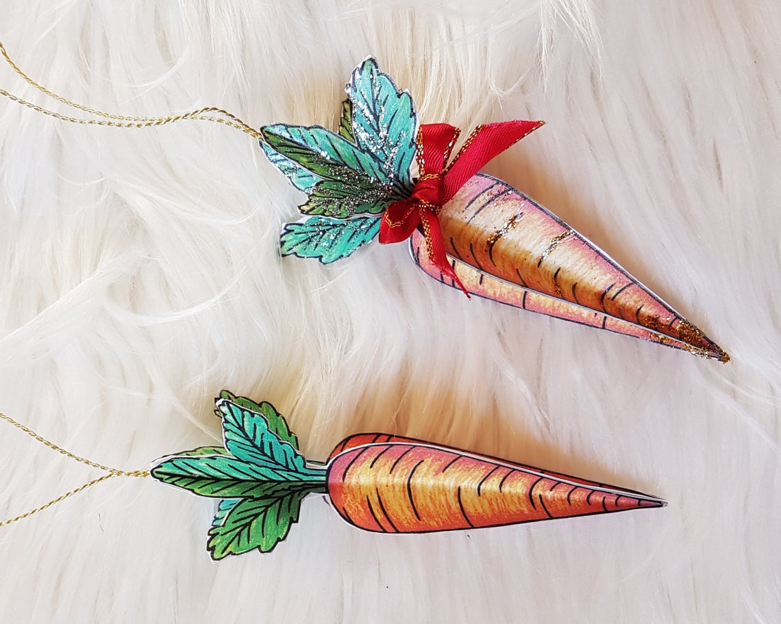 Printable Paper Carrot Decorations, DIY Vegetable Spring Home Decor ...