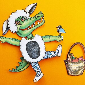 Crocodile Paper Doll: DIY Articulated Dress-up Puppet (digital Download ...