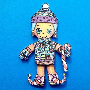 Printable Dress up Paper Doll, Articulated DIY Gingerbread Man, Candy ...