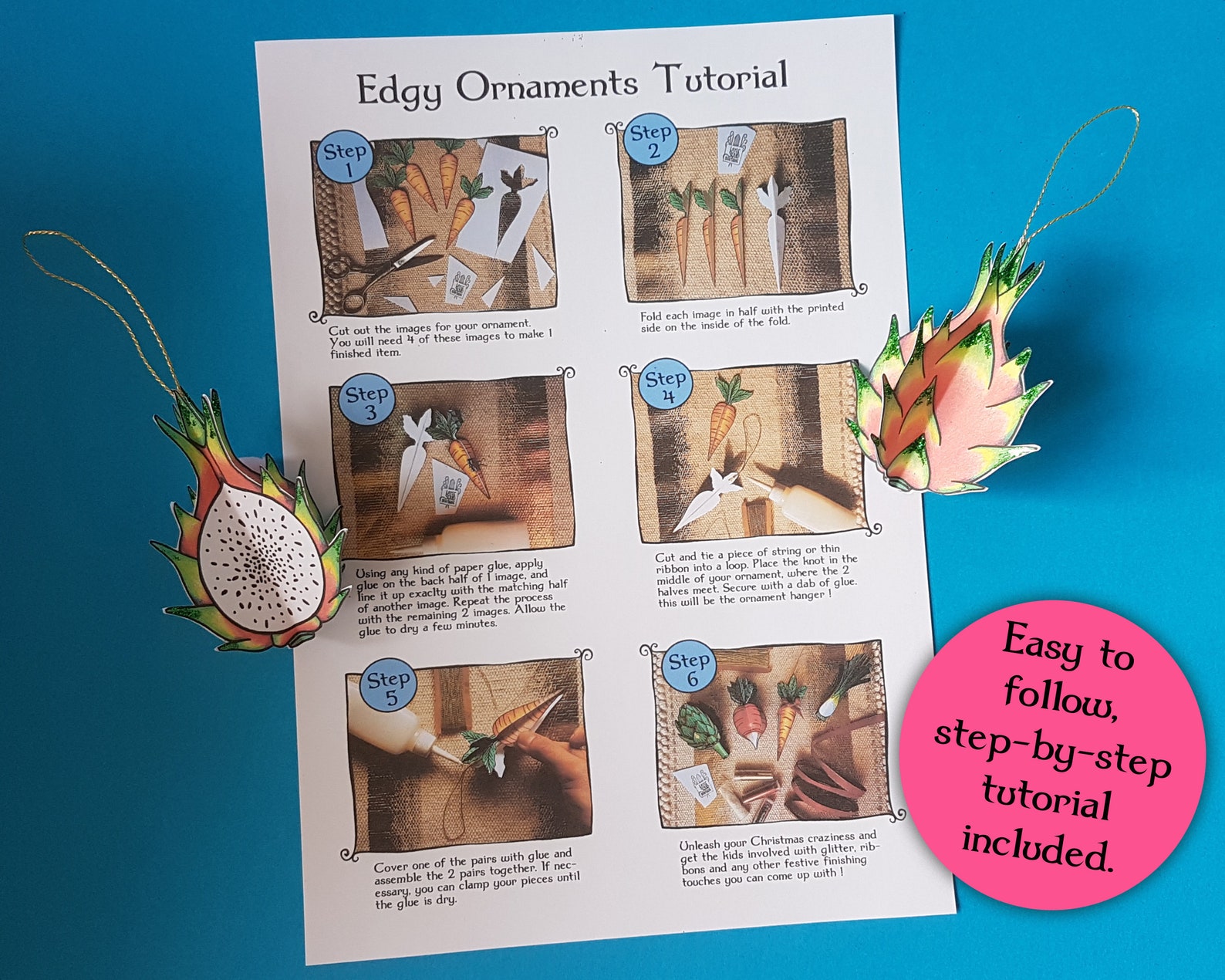 Dragon Fruit Paper Decoration Printable DIY Tropical Decor - Etsy