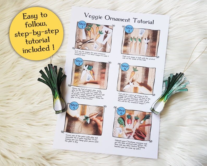 Printable 3D Leek Ornament, DIY Vegetable Home Decor, Spring Garden ...