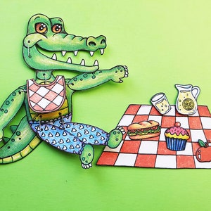 Crocodile Paper Doll, DIY Articulated Dress up Puppet, Dress up Game ...