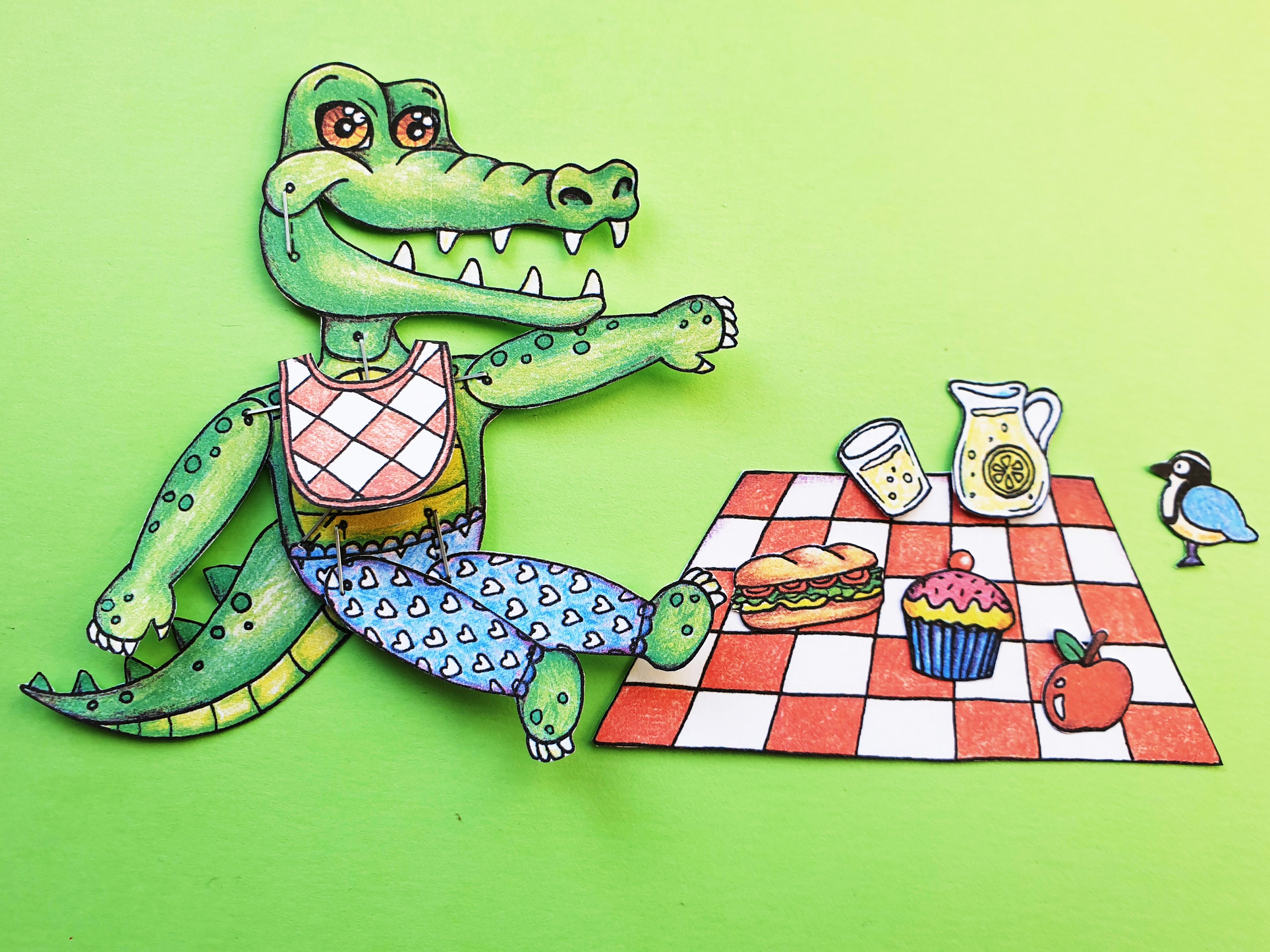 Crocodile Paper Doll: DIY Articulated Dress-up Puppet (digital Download ...