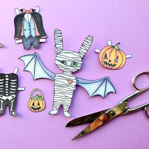 Halloween Colouring Activity, Printable Dress up Paper Doll, Halloween ...