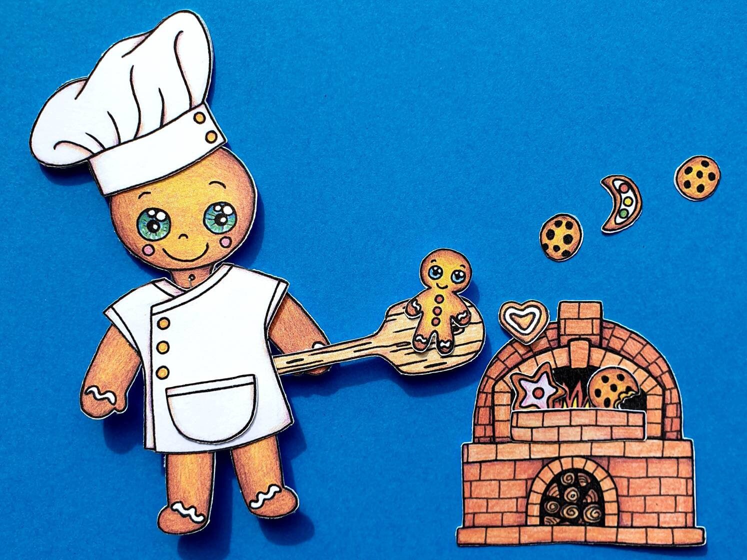 Christmas Colouring Activity, DIY Articulated Gingerbread Man ...