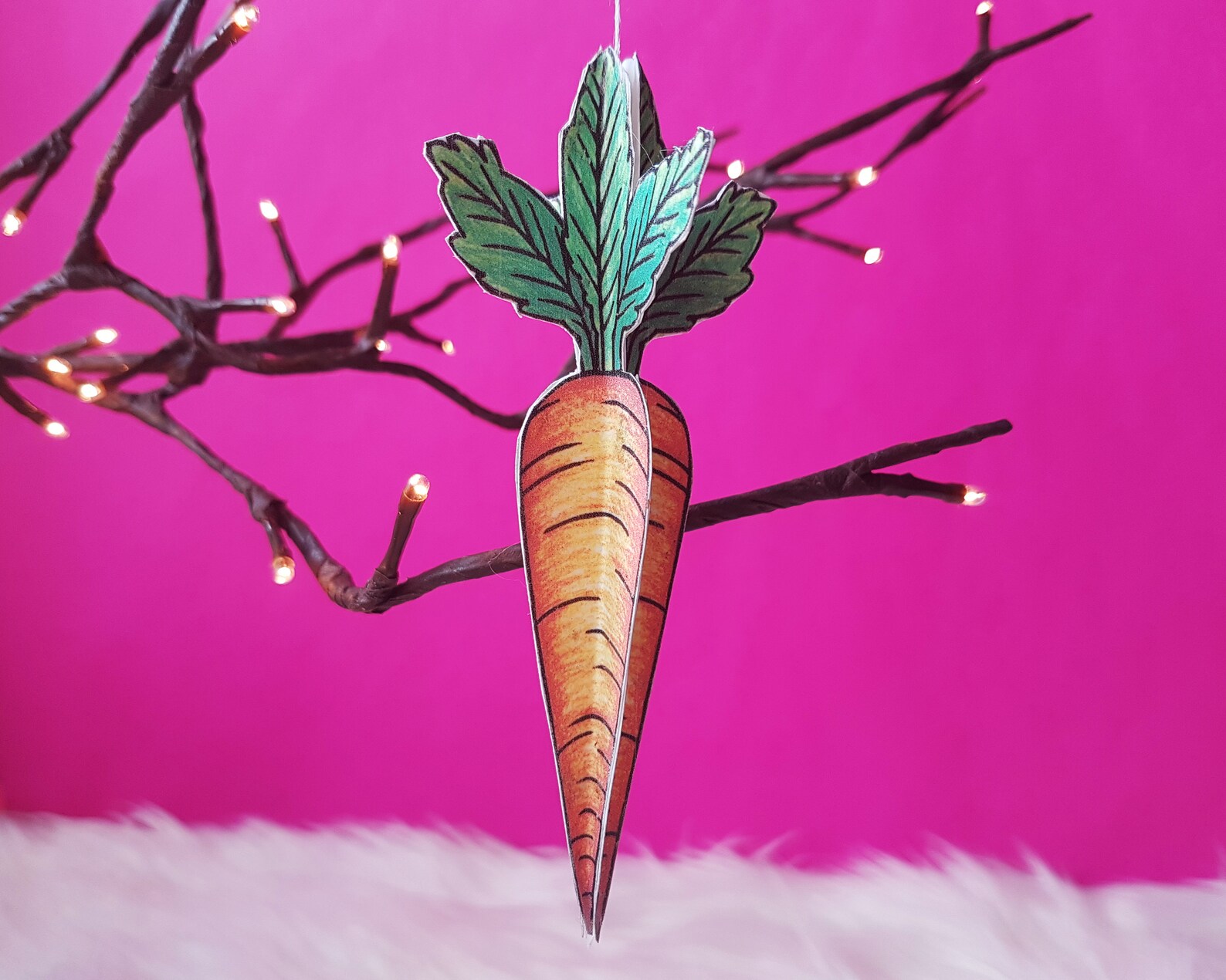 Printable Paper Carrot Decorations, DIY Vegetable Spring Home Decor ...