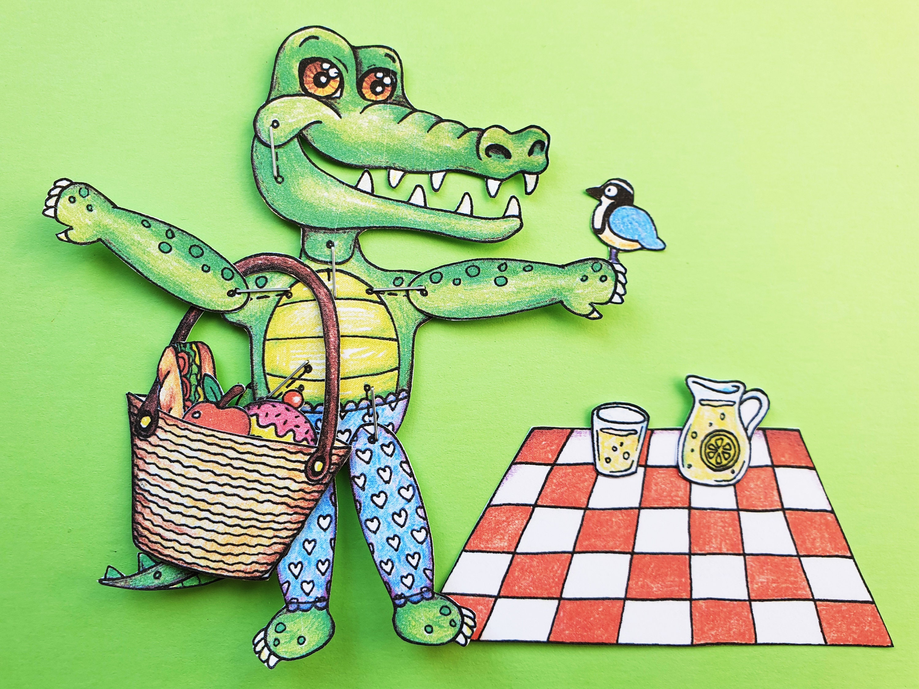 Crocodile Paper Doll: DIY Articulated Dress-up Puppet (digital Download ...