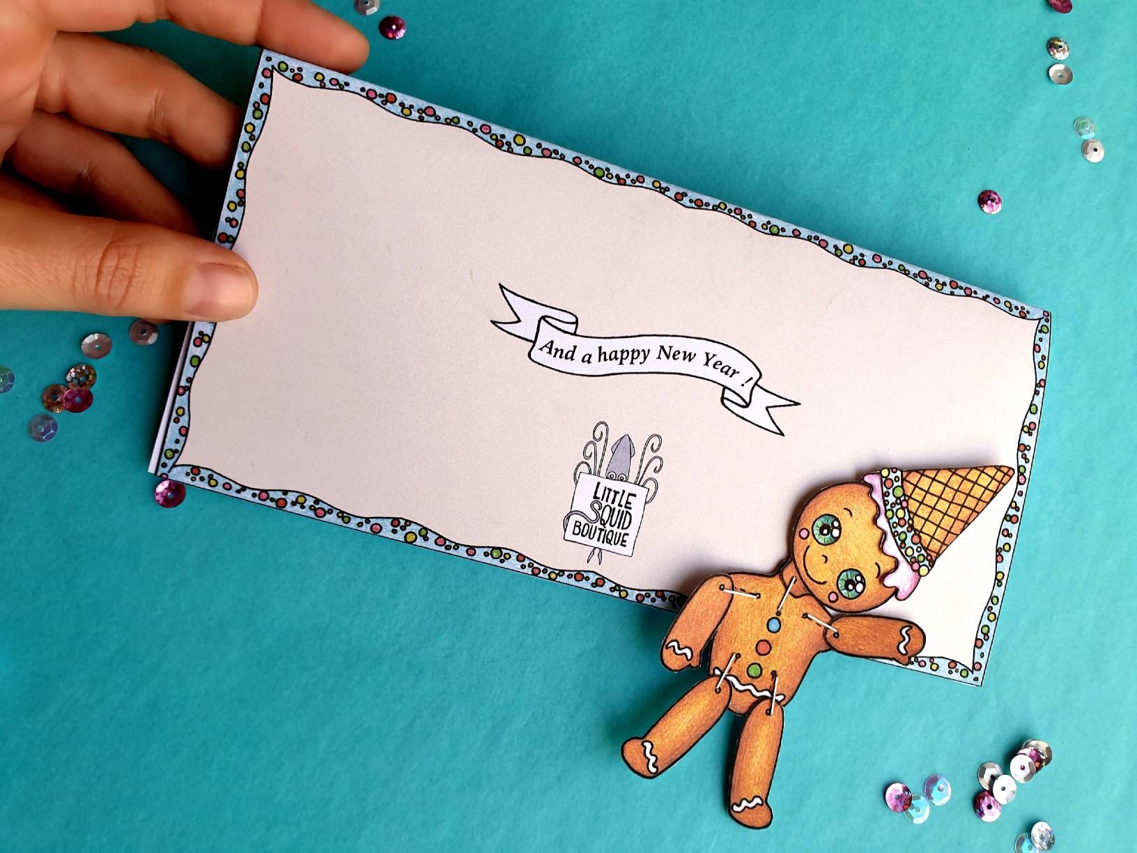 Printable Christmas Gingerbread Man Paper Doll Card (digital Download ...