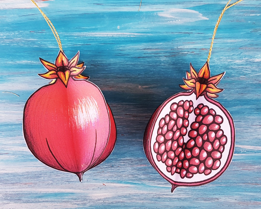DIY Pomegranate Ornaments: Printable Paper Craft (digital Download) - Etsy