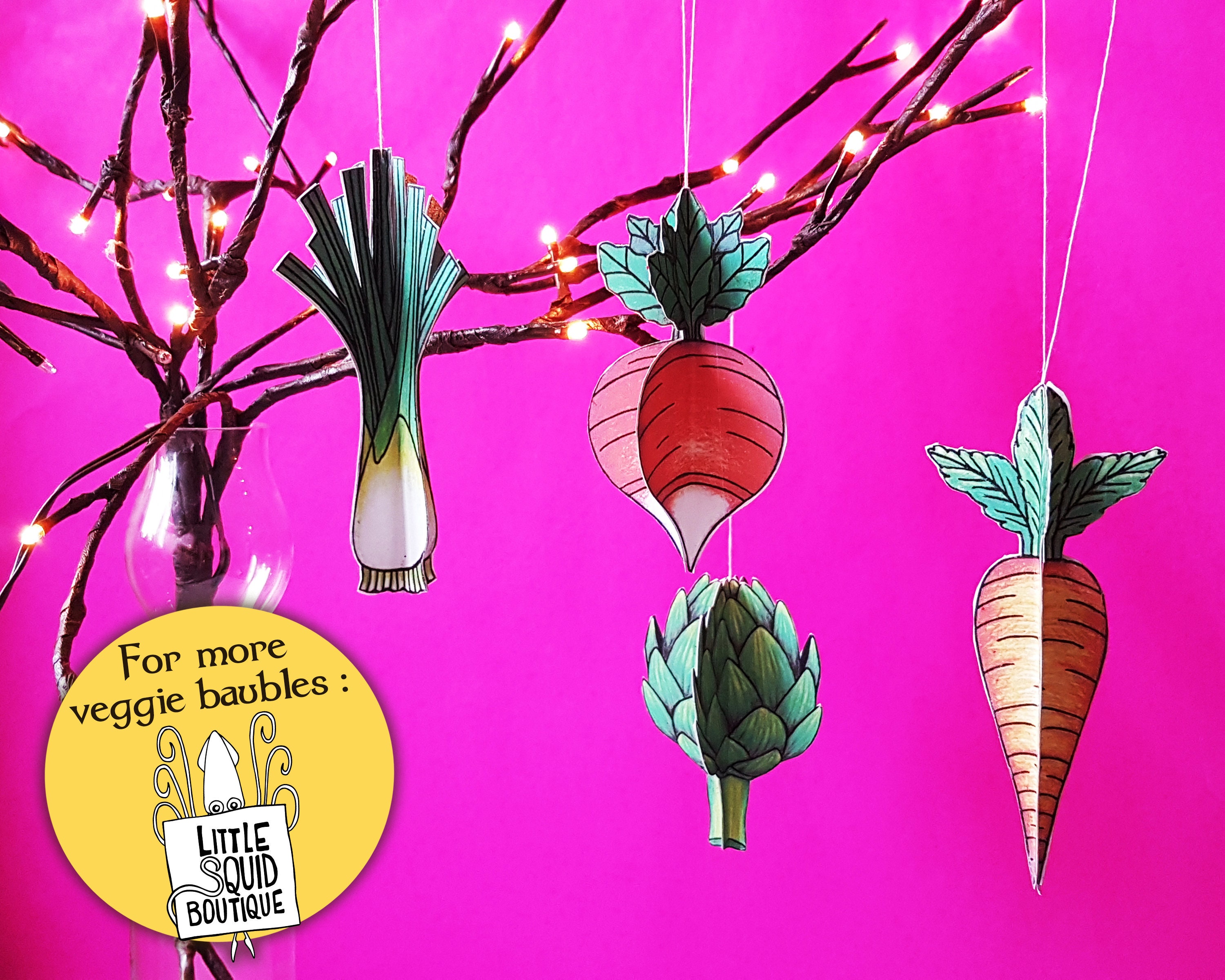Printable 3D Leek Ornament DIY Vegetable Home Decor Spring - Etsy